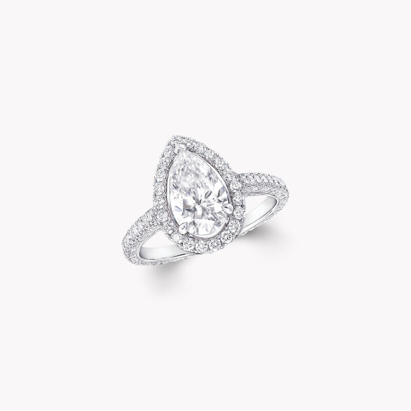 Constellation Pear Shape Diamond Engagement Ring, White Gold - Graff