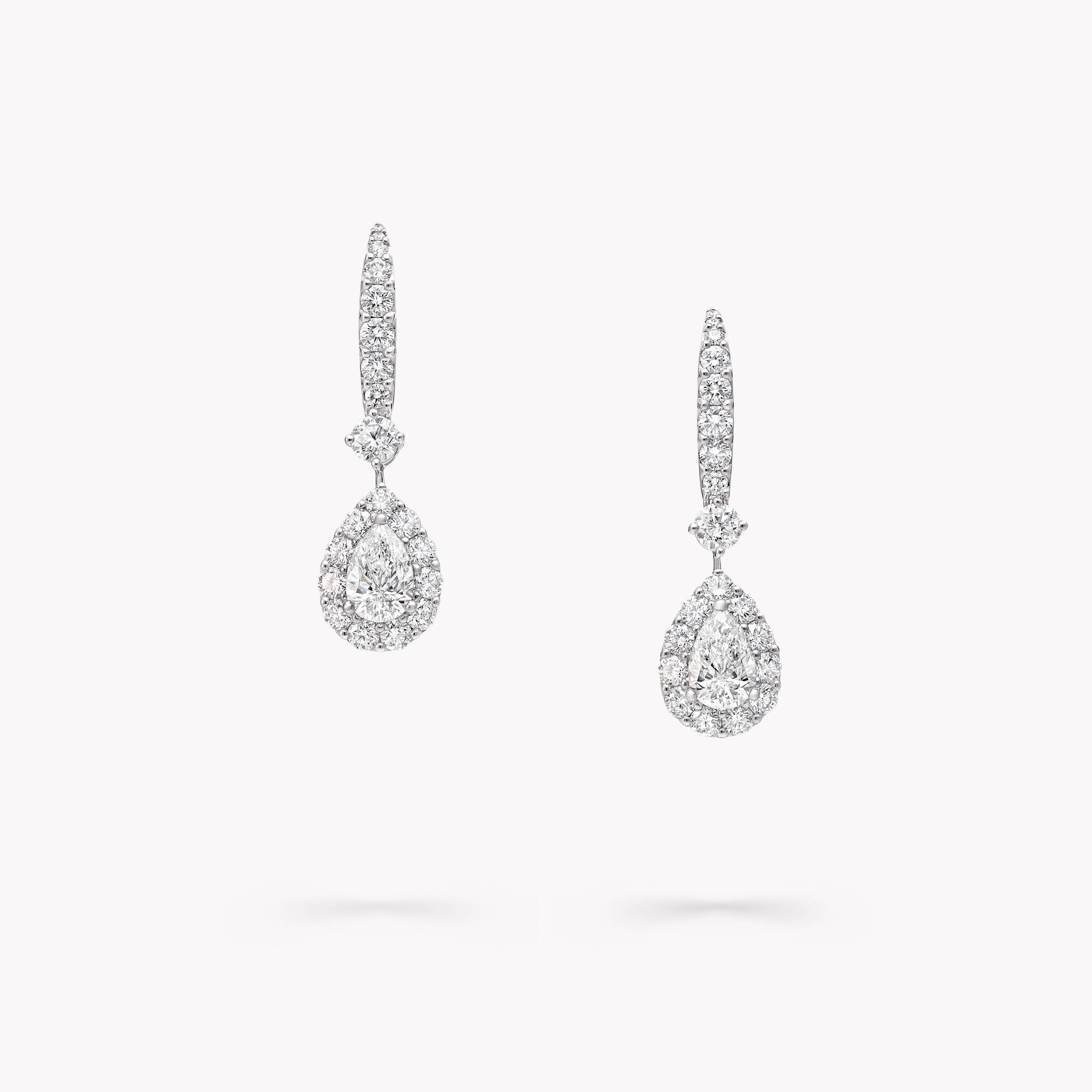 Icon Pear Shape Diamond Earrings, White Gold - Graff
