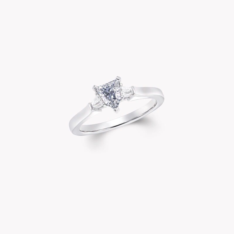 Shield Cut Fancy Blue Diamond Solitaire Ring, Platinum - Graff