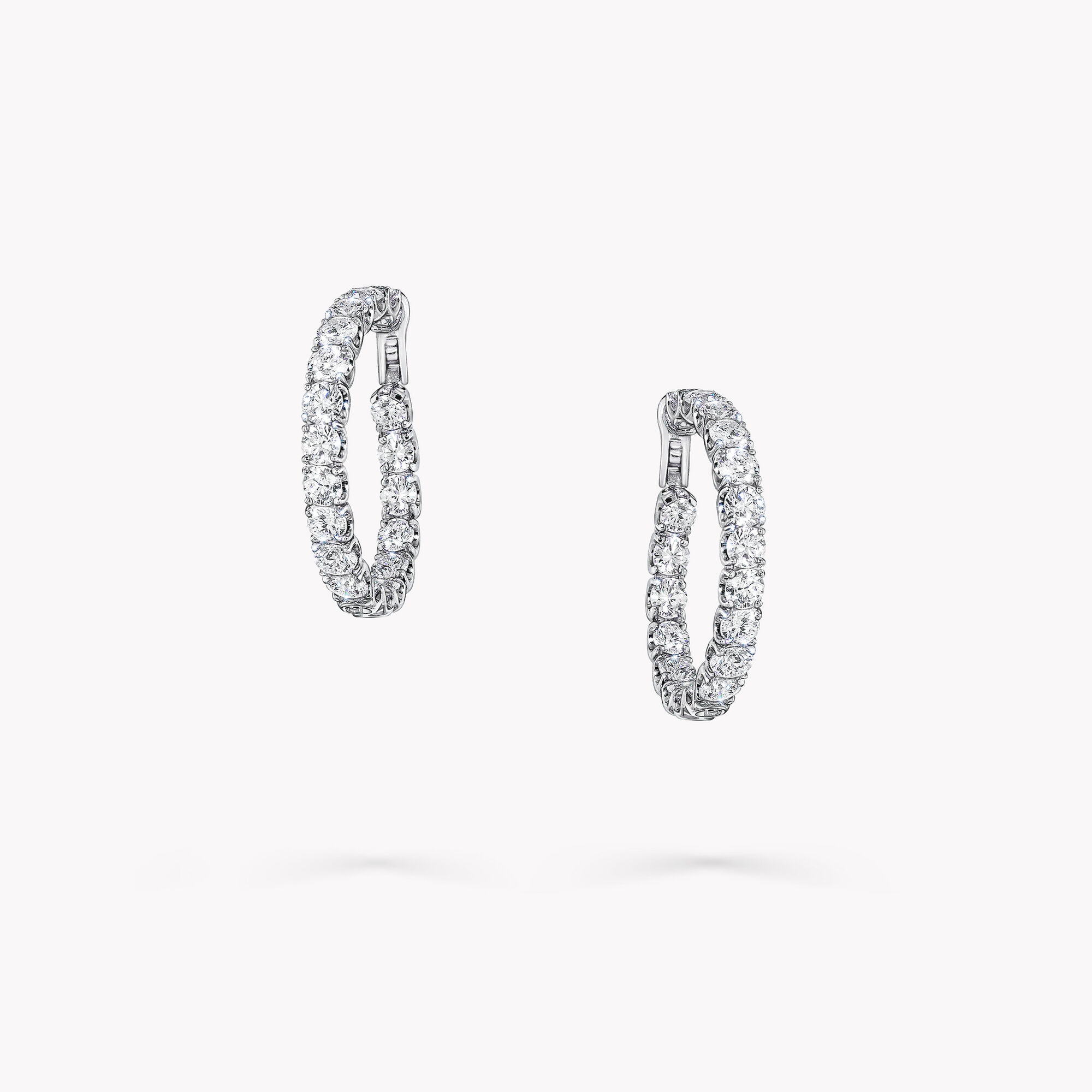 Round Diamond Hoop Earrings