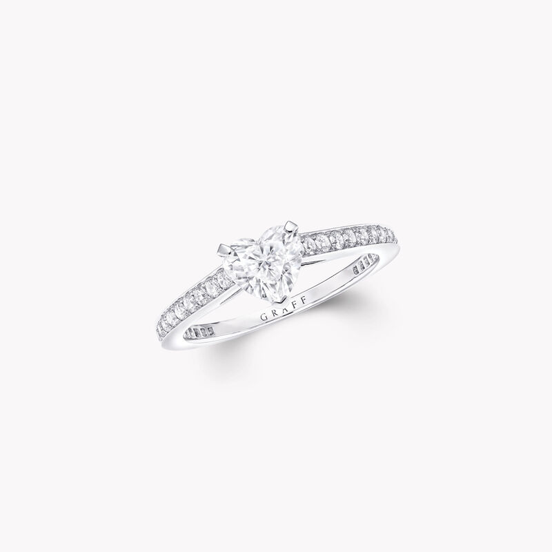 Flame Heart Shape Diamond Engagement Ring, Platinum - Graff