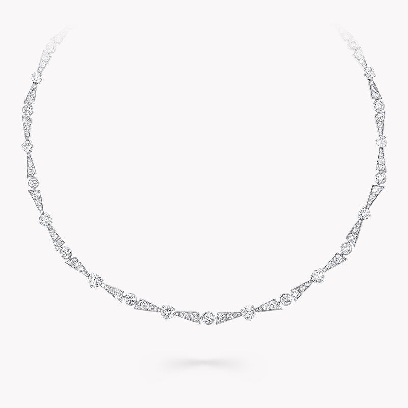 New Dawn Diamond Line Necklace, White Gold - Graff