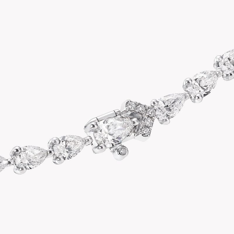 Pear Shape Diamond Cross-over Necklace, Platinum & White Gold - Graff