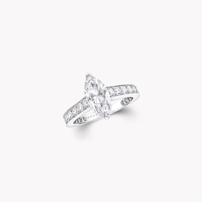 Flame Marquise Cut Diamond Engagement Ring, Platinum - Graff