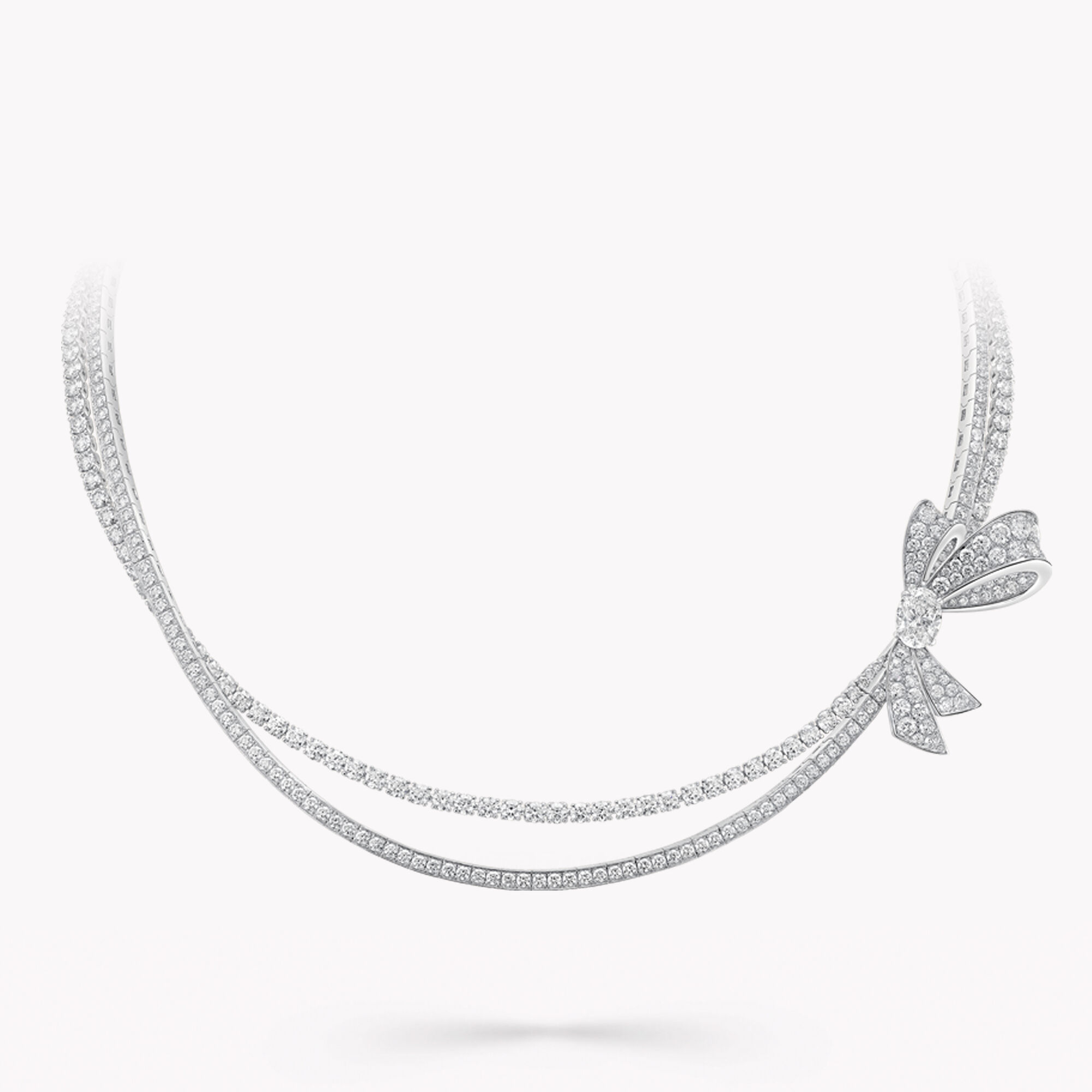 Tilda's Bow Diamond Necklace, White Gold - Graff