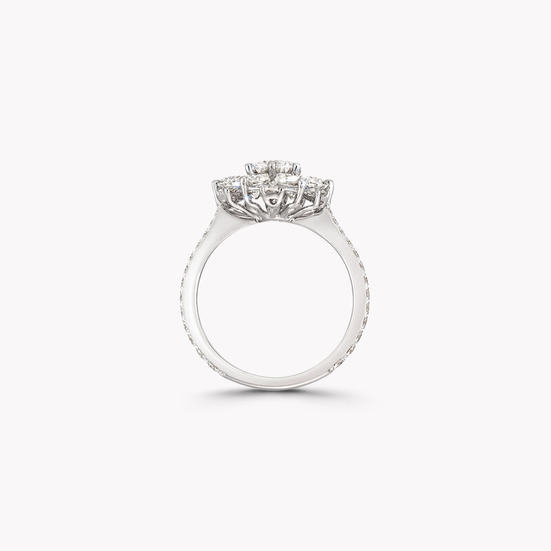 Round Diamond Cluster Ring, White Gold - Graff