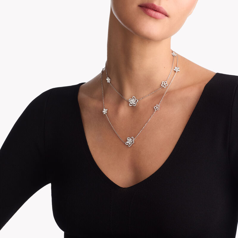 Wild Flower Diamond Sautoir Necklace, white gold - Graff