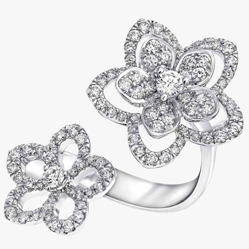 Wild Flower Double Diamond Ring, white gold - Graff