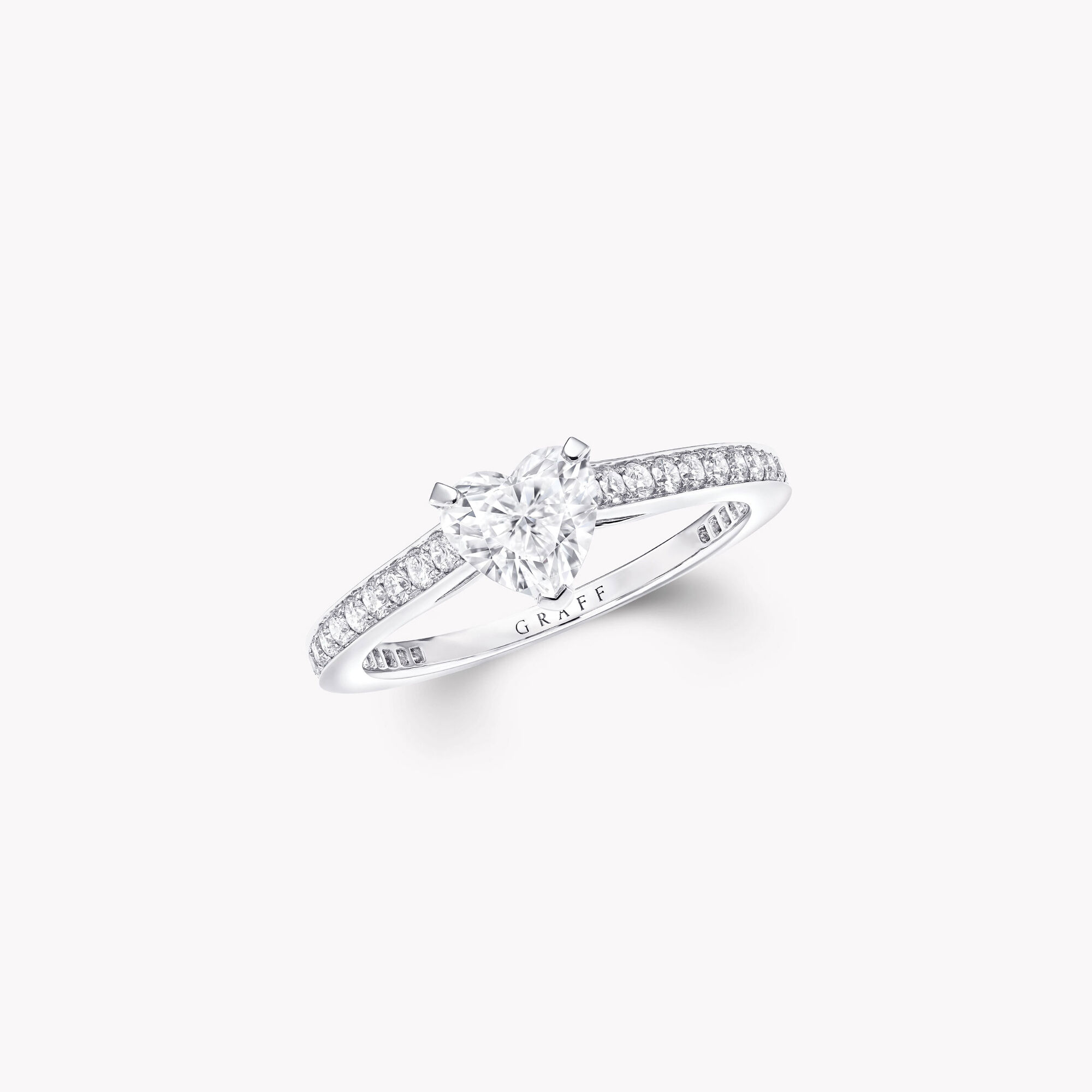 Flame Heart Shape Diamond Engagement Ring, Platinum - Graff