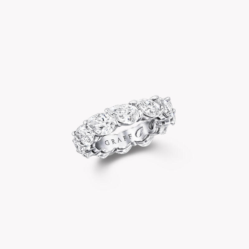 Claw Set Pear Shape Diamond Eternity Ring, platinum, 0.70 carat - Graff