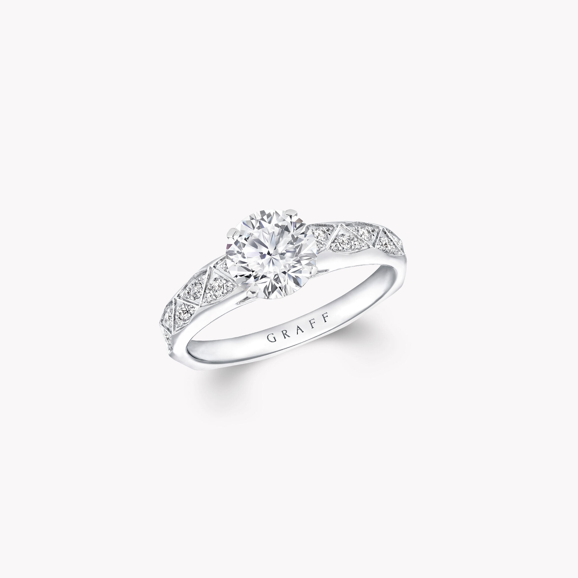 Constellation Round Diamond Engagement Ring, White Gold - Graff