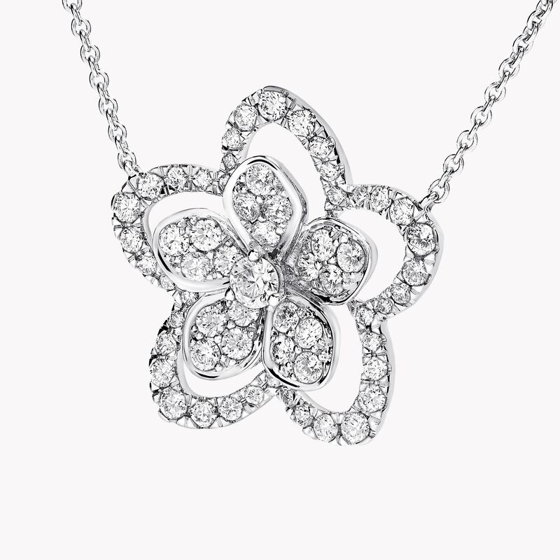 Wild Flower Large Diamond Pendant, white gold - Graff