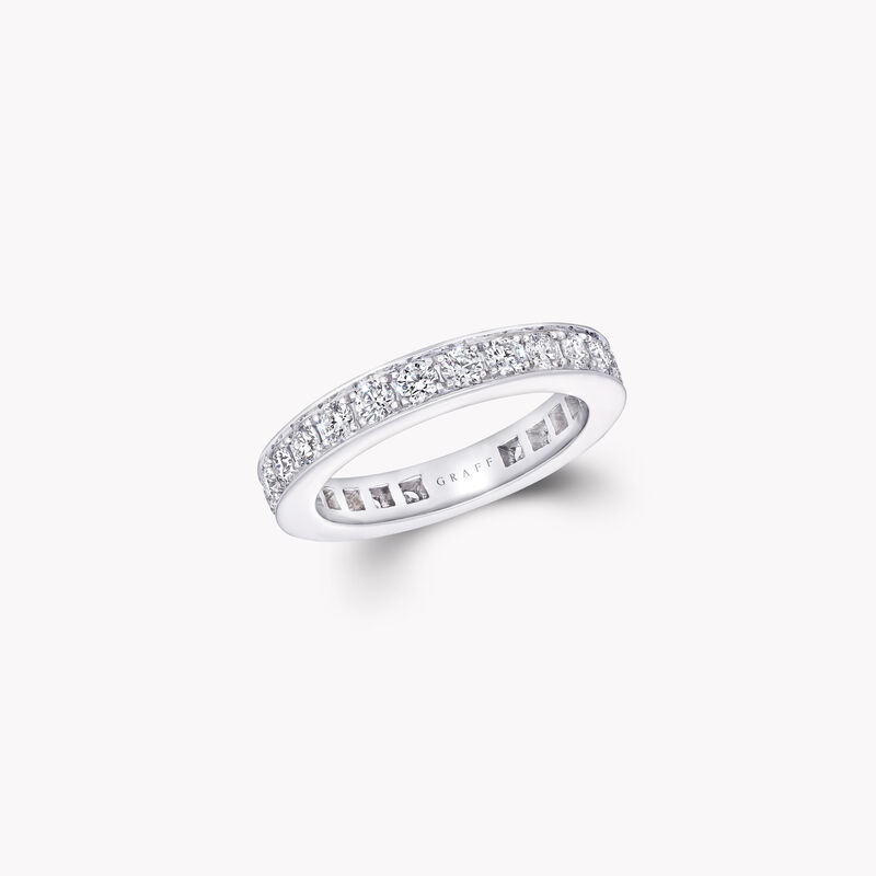 Thread Set Diamond Wedding Band, WHITE GOLD, 0.05 CARAT - Graff