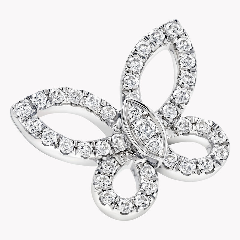 Mini Butterfly Silhouette Diamond Earrings, white gold - Graff