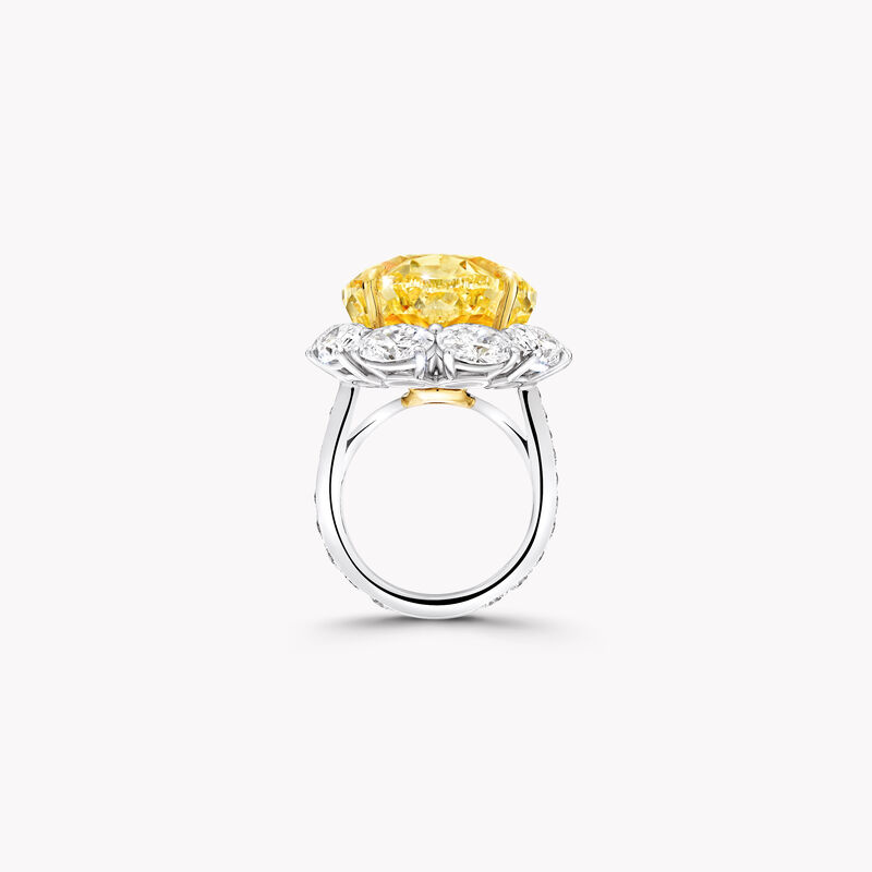 Fancy Intense Yellow Internally Flawless Oval Diamond Solitaire Ring ...
