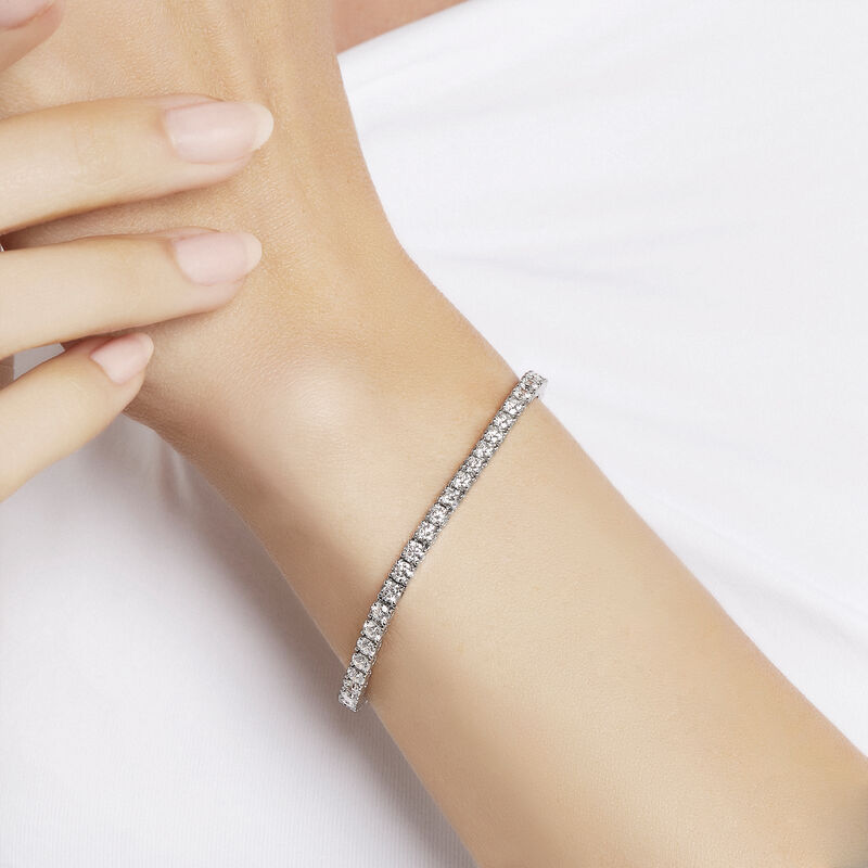 Bracelet fin en diamants ronds, or blanc - Graff