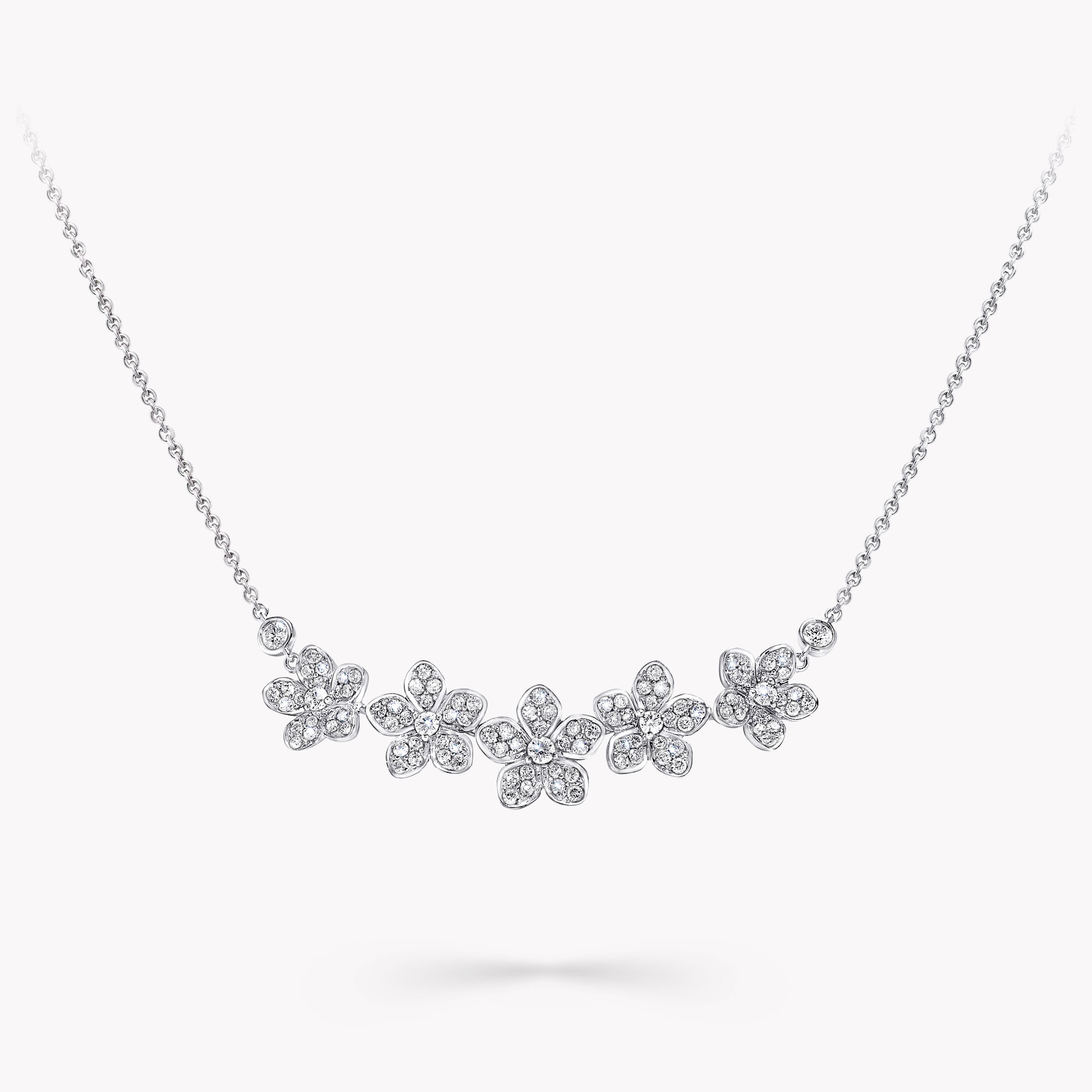 Wild Flower Diamond Line Pendant, white gold - Graff