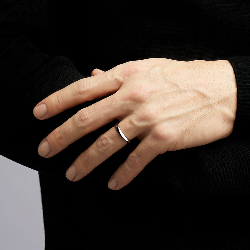 D Shape Wedding Band, Platinum - Graff