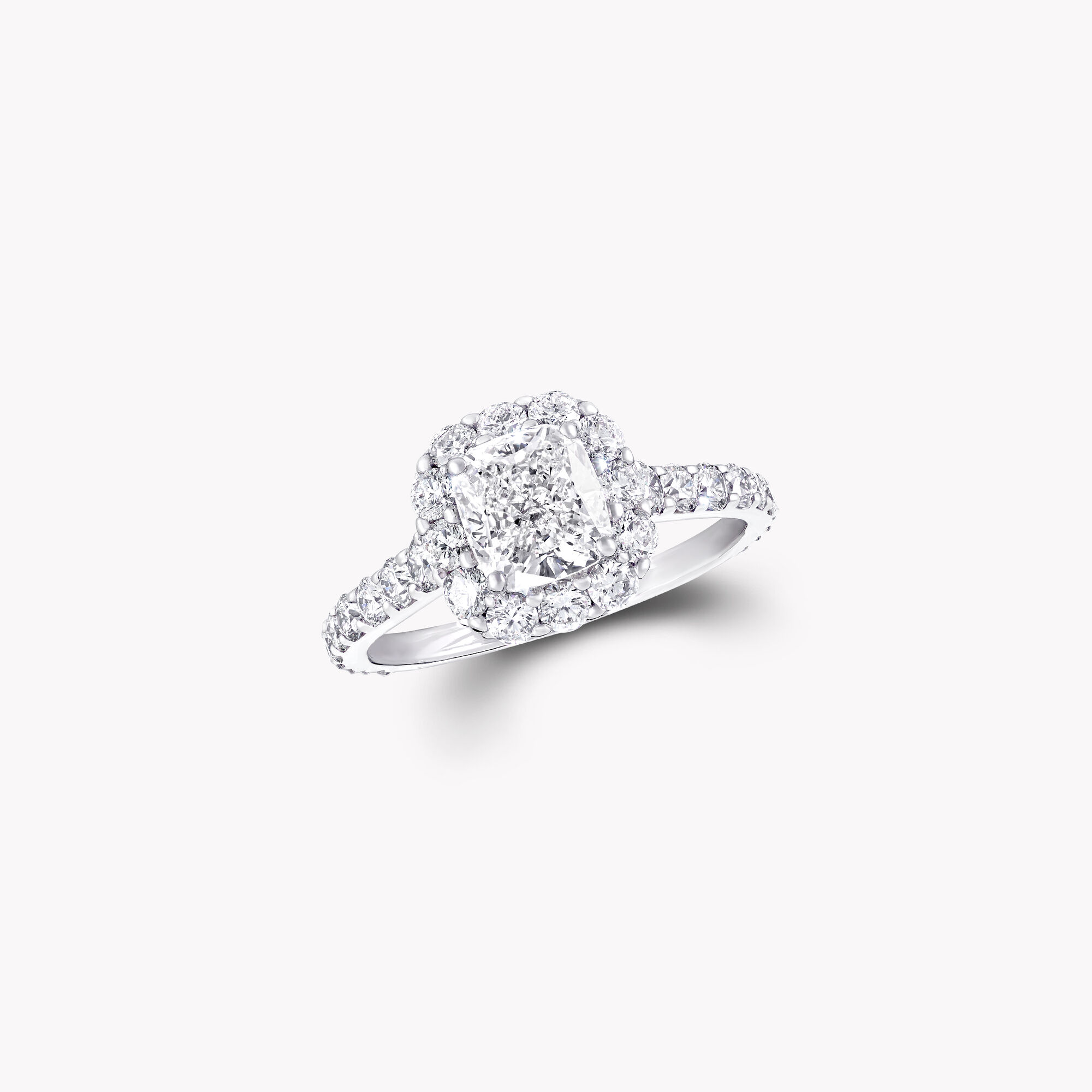 Icon Cushion Cut Diamond Engagement Ring, White Gold - Graff
