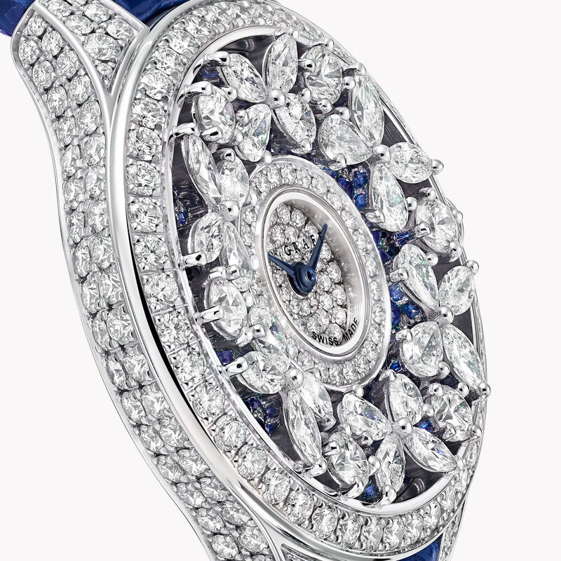 Classic Butterfly Diamond and Sapphire Watch, diamond on sapphire dial ...