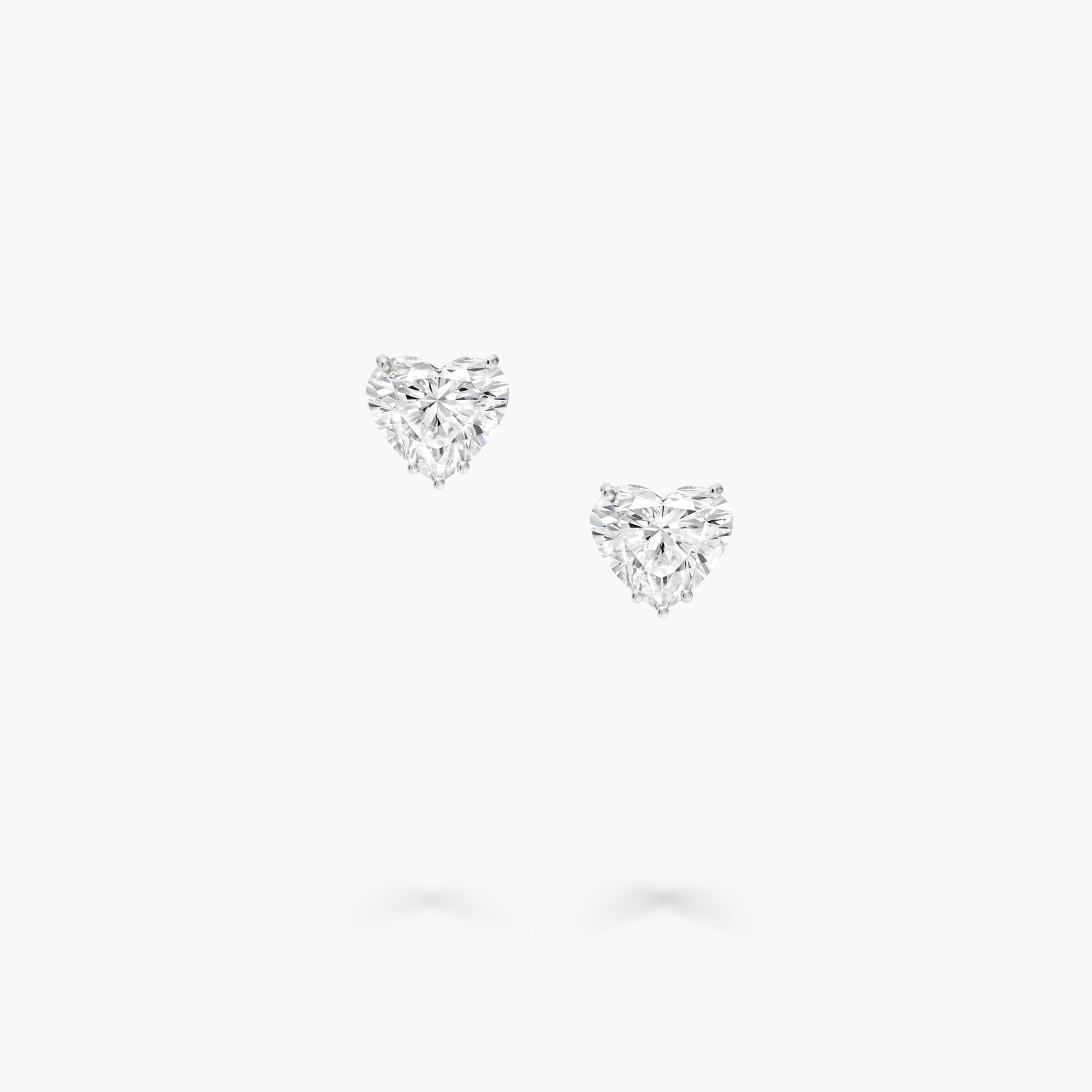 Heart Shape Diamond Stud Earrings, Platinum & White Gold | Graff