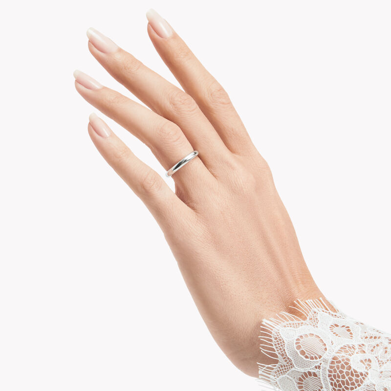 D Shape Wedding Band, Platinum - Graff