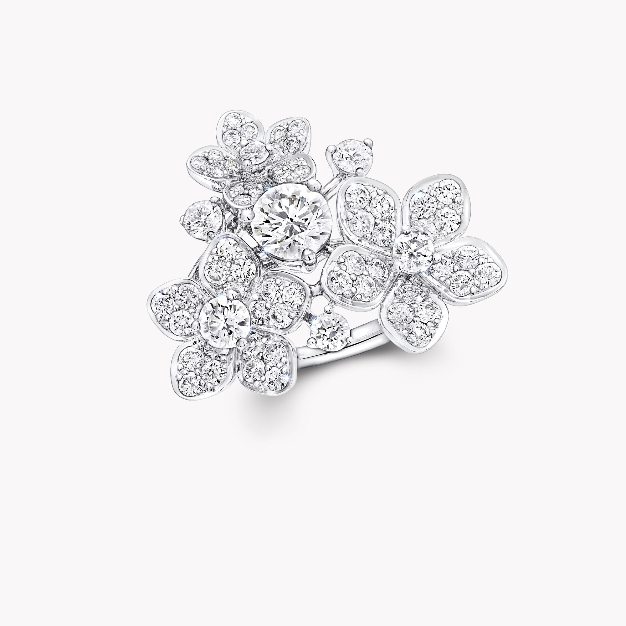 Wild Flower Diamond Cluster Ring, white gold - Graff