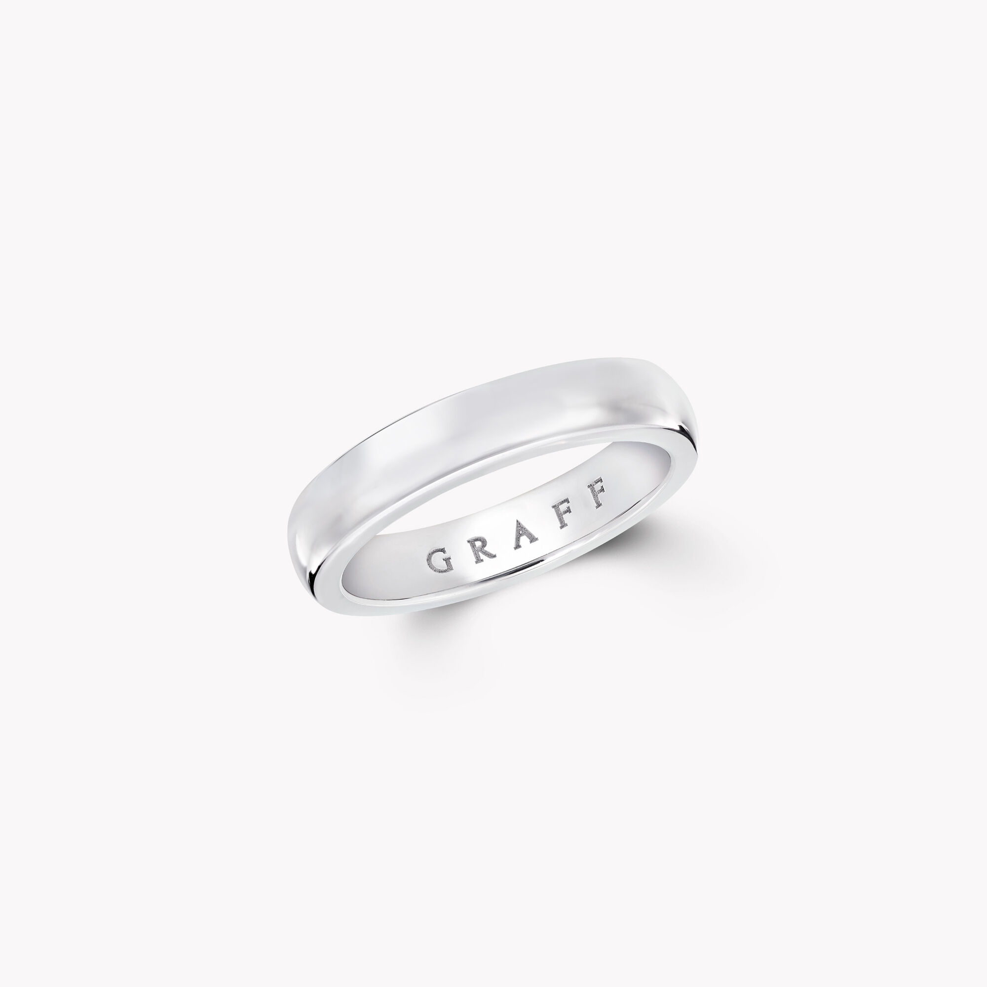 D Shape Wedding Band, Platinum | Graff