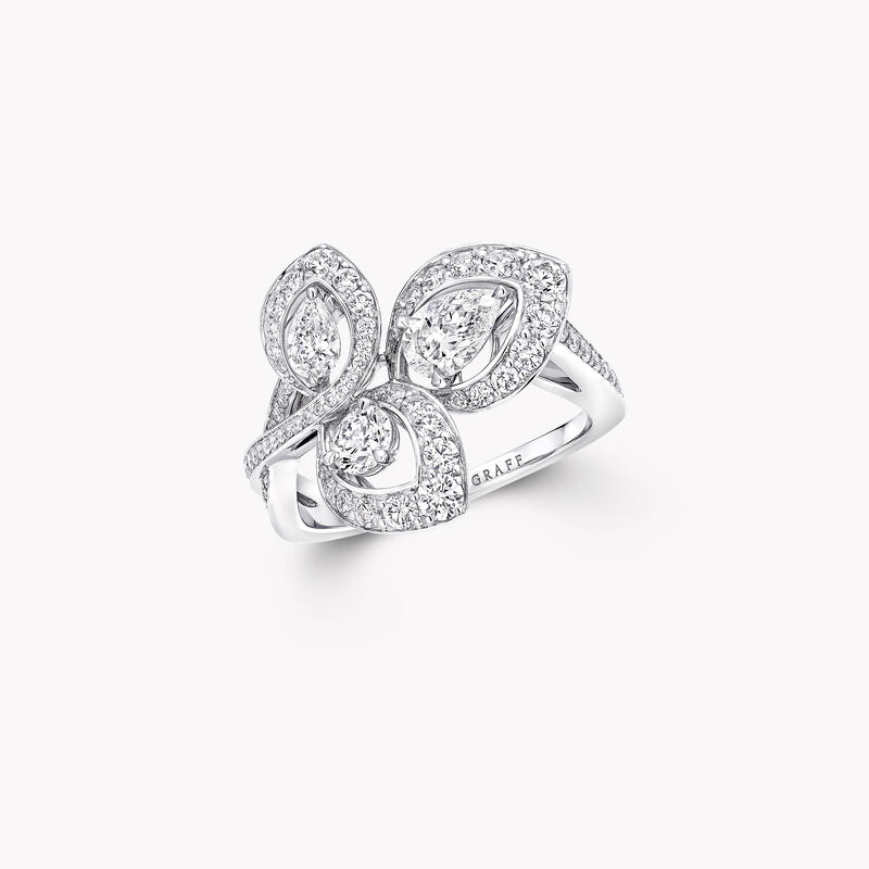 Peony Diamond Cluster Ring, WHITE GOLD - Graff
