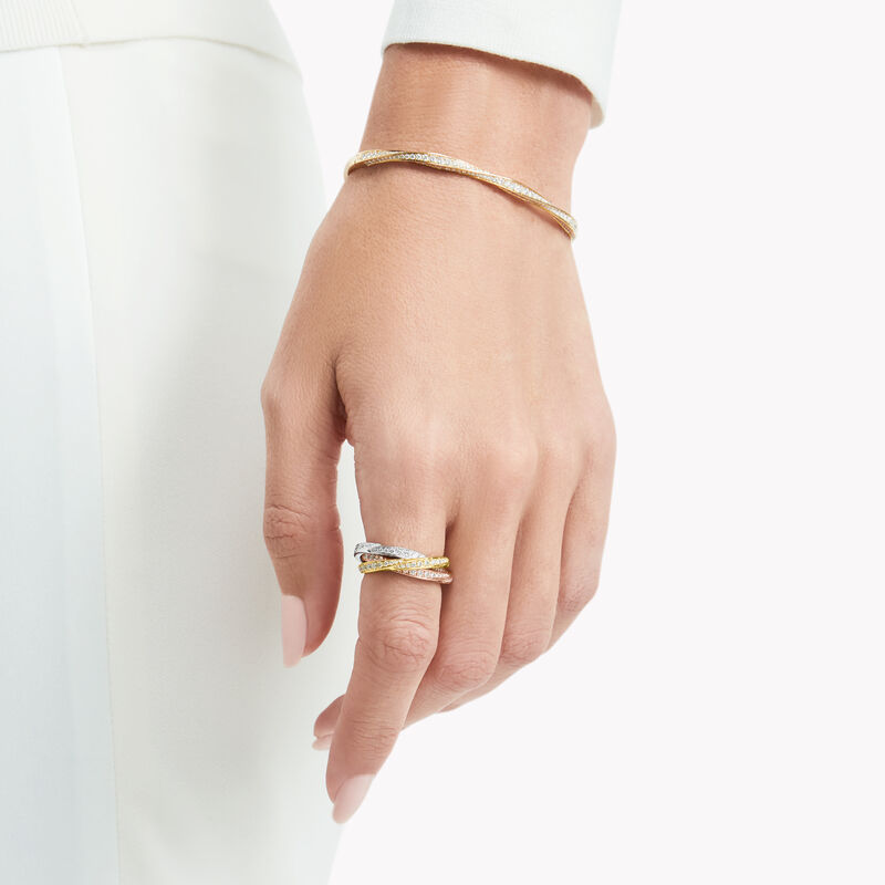 Spiral Pavé Diamond Bangle, yellow gold - Graff