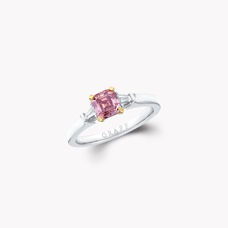 Emerald Cut Fancy Deep Pink Diamond Solitaire Ring, Platinum - Graff