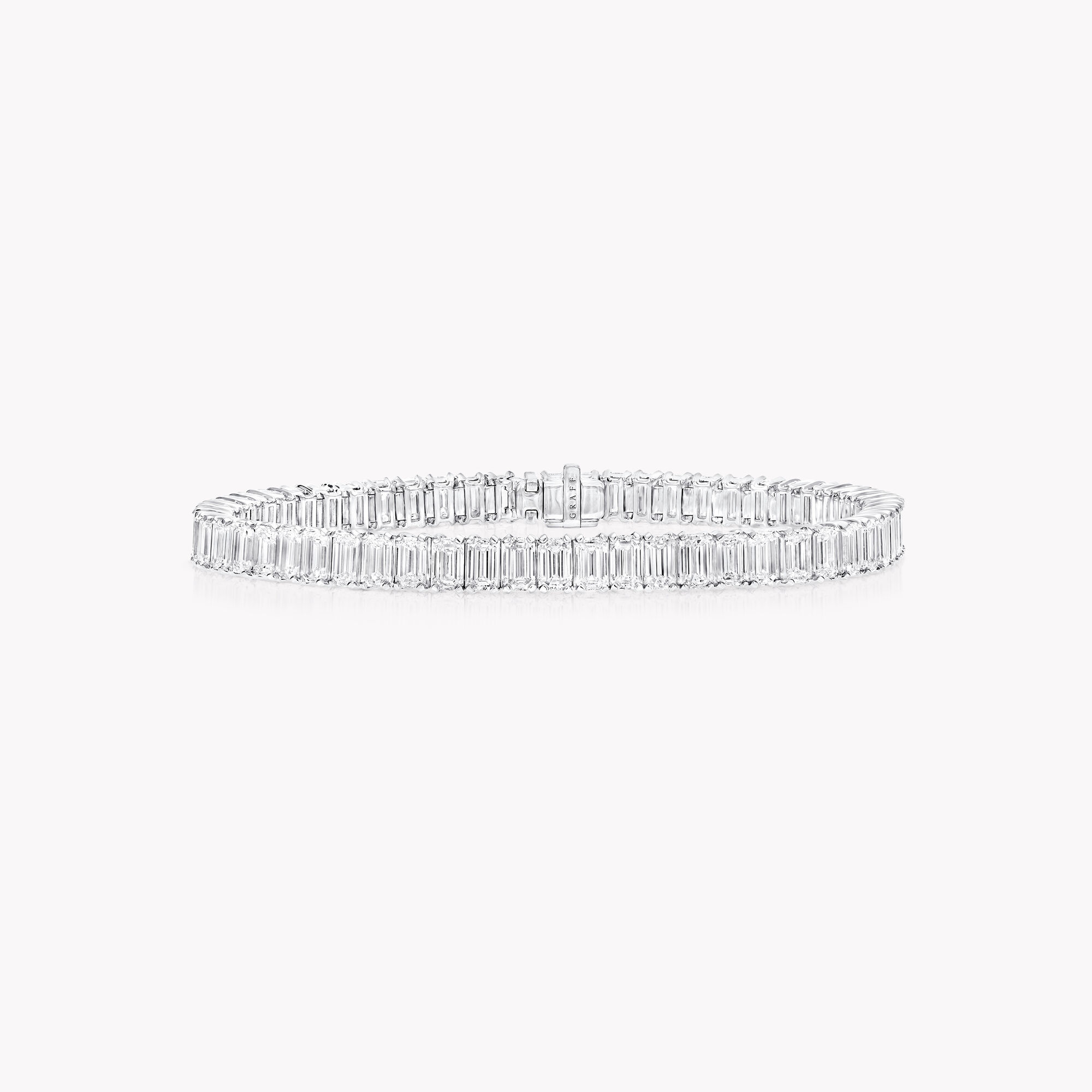Emerald Cut Diamond Line Bracelet, White Gold - Graff