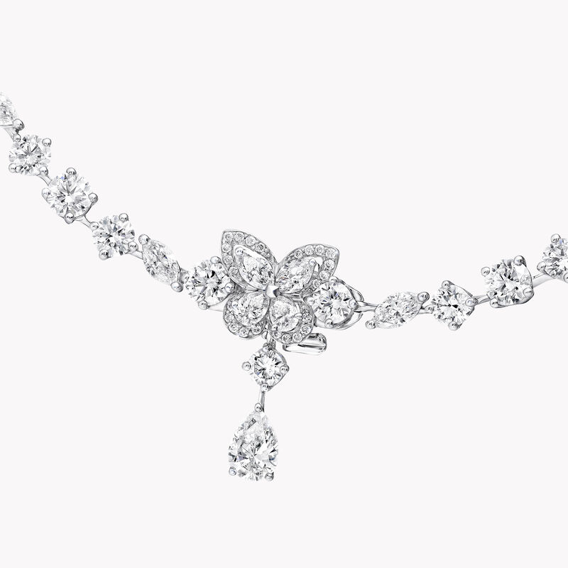 Classic Butterfly Diamond Necklace, White Gold - Graff