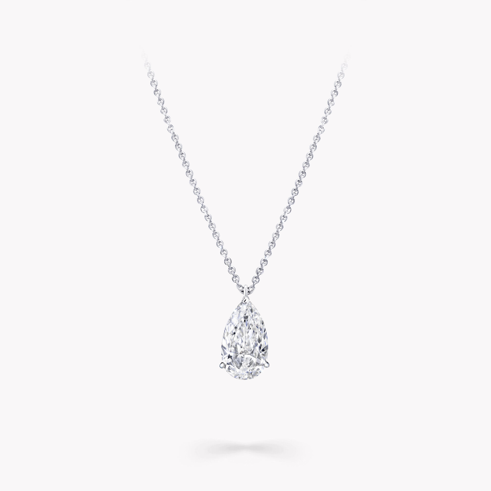 Pear Shape Diamond Solitaire Pendant, Platinum | Graff