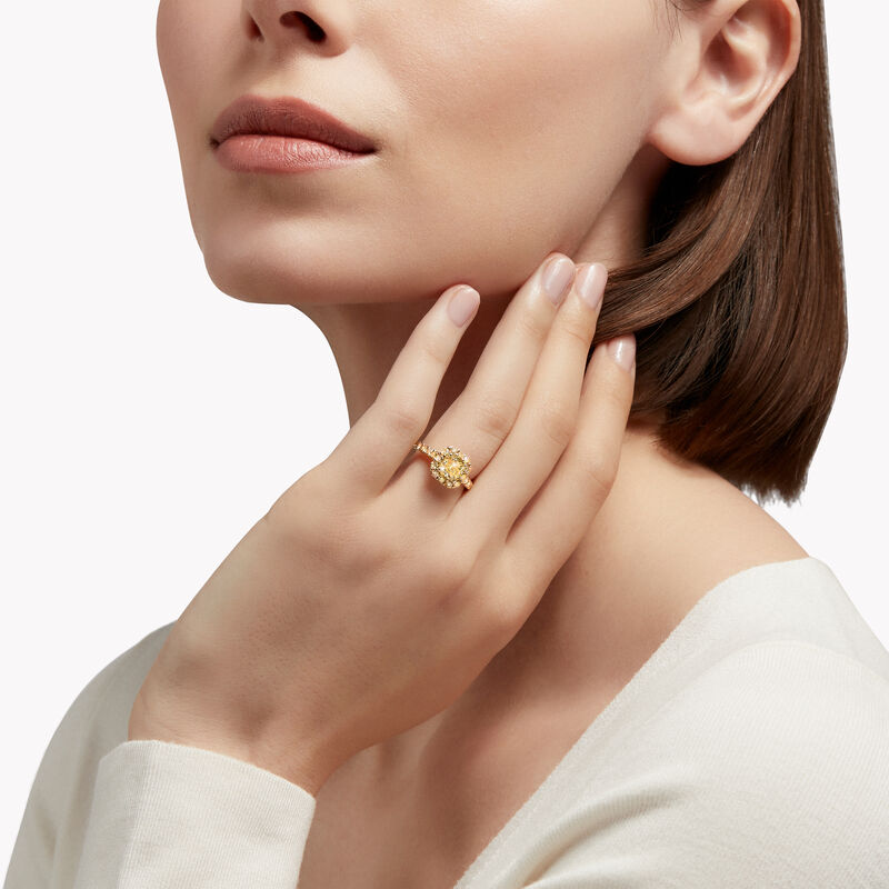 Icon Radiant Cut Yellow Diamond Engagement Ring, Yellow Gold - Graff