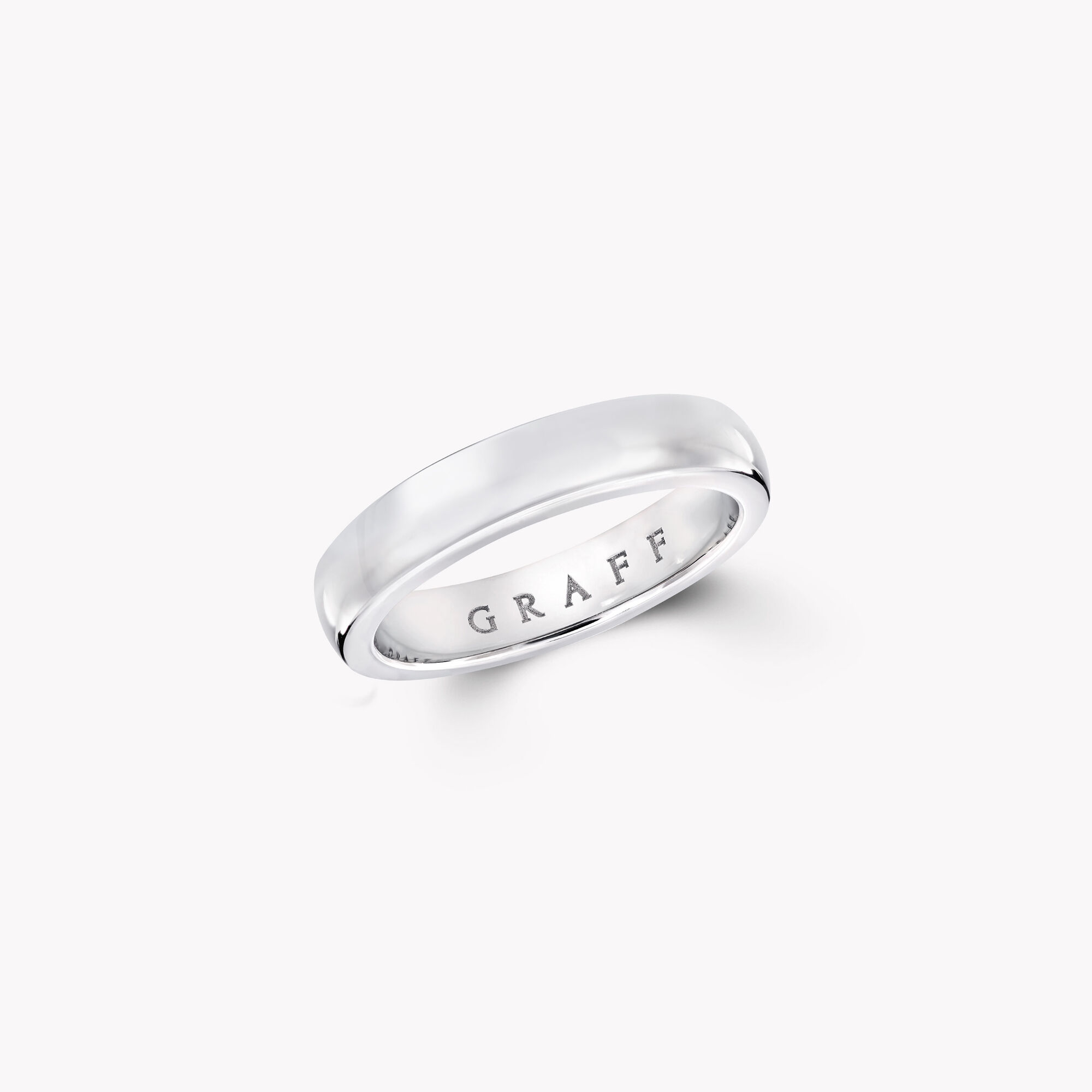 D Shape Wedding Band, Platinum | Graff