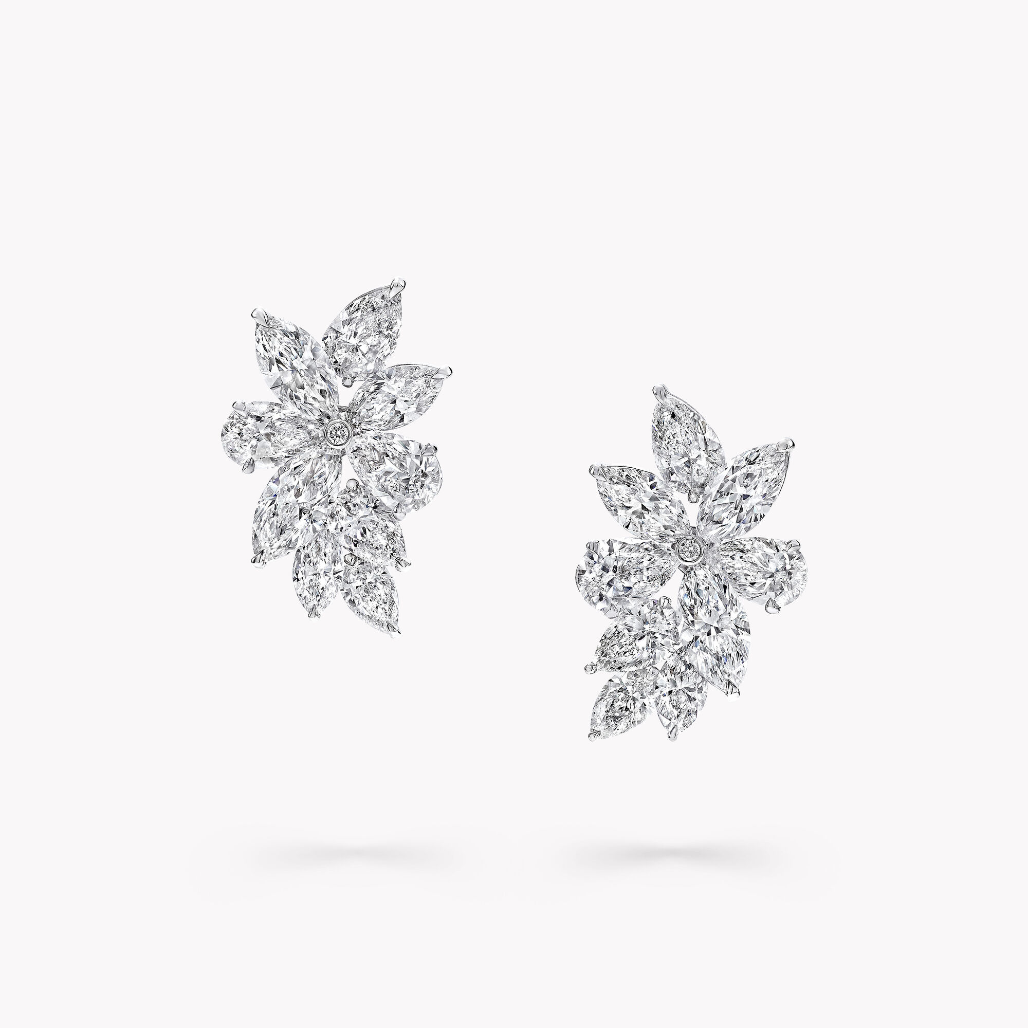 Pear Shape and Marquise Cut Diamond Earrings