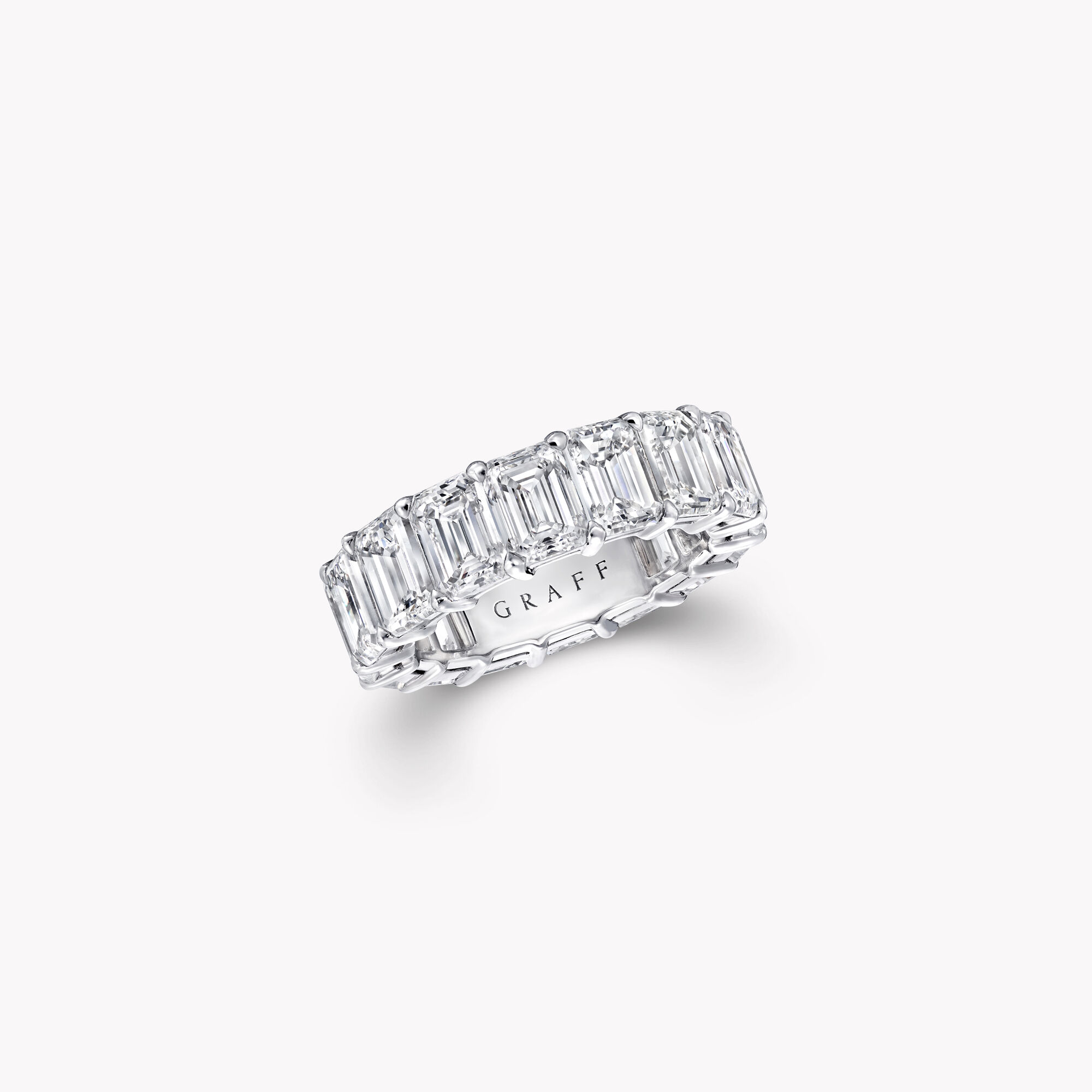 Emerald Cut Diamond Wedding Band, Platinum - Graff