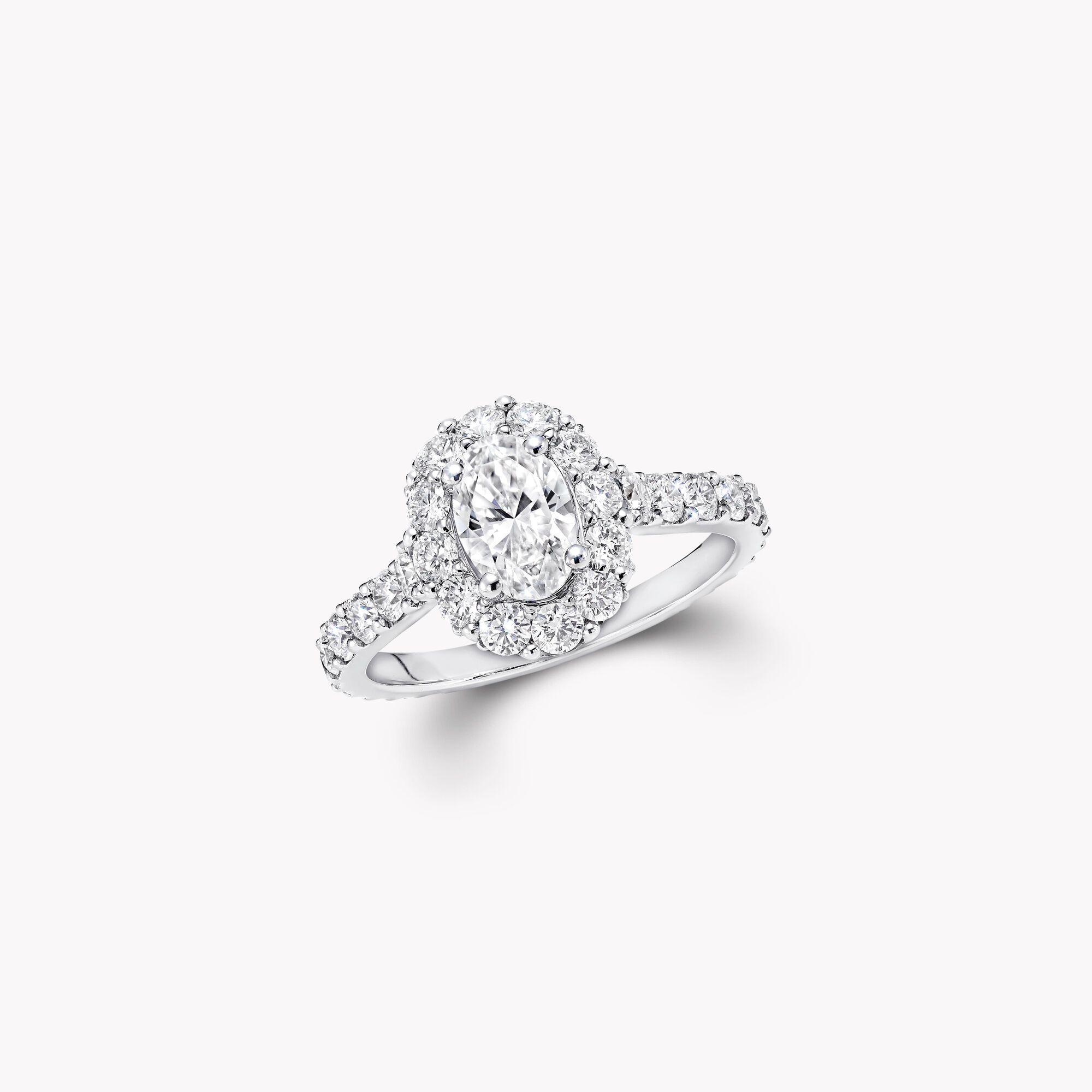 Icon Oval Diamond Engagement Ring, White Gold - Graff