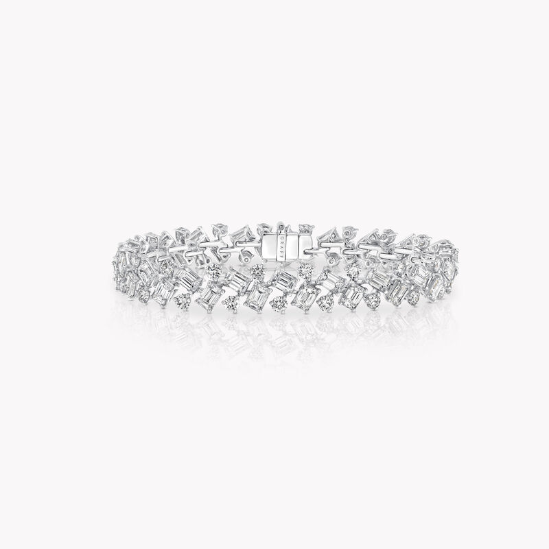 Emerald Cut And Round Diamond Bracelet, PLATINUM - Graff