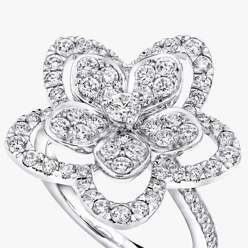 Wild Flower Large Diamond Ring, white gold - Graff