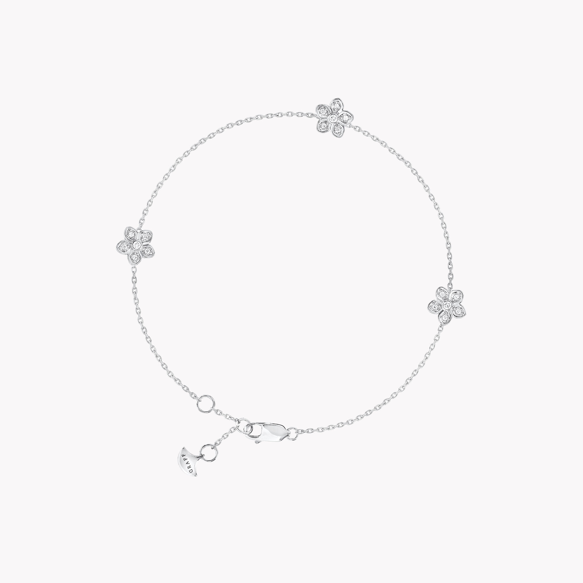 Wild Flower Petite Pavé Diamond Bracelet, WHITE GOLD - Graff