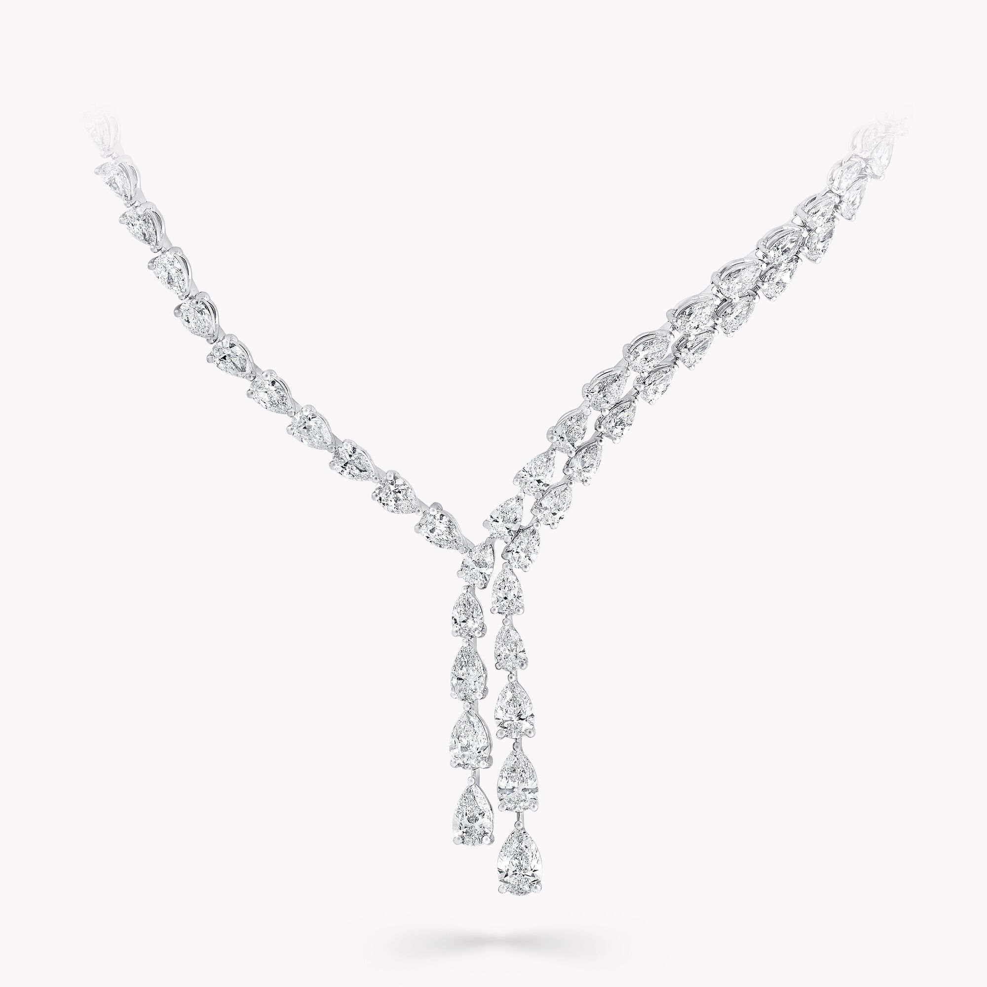 Classic Graff | Pear Shape Cross-over Necklace, Diamond | Graff