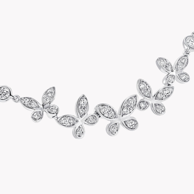 Butterfly Petite Pavé Diamond Line Pendant, WHITE GOLD - Graff