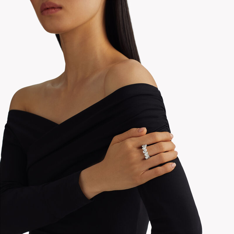 Claw Set Pear Shape Diamond Eternity Ring, platinum, 0.70 carat - Graff