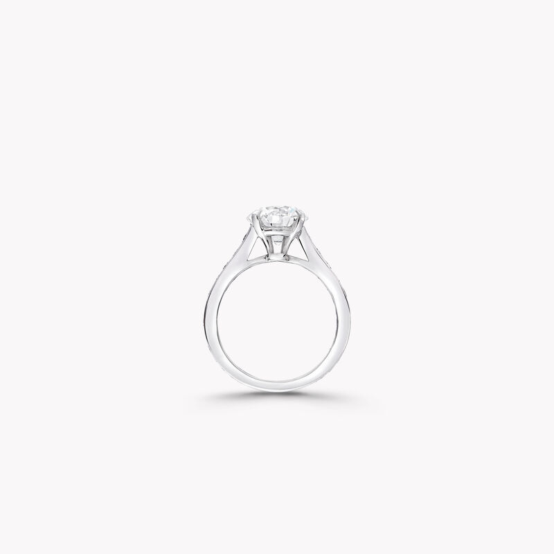 Flame Round Diamond Engagement Ring, Platinum - Graff