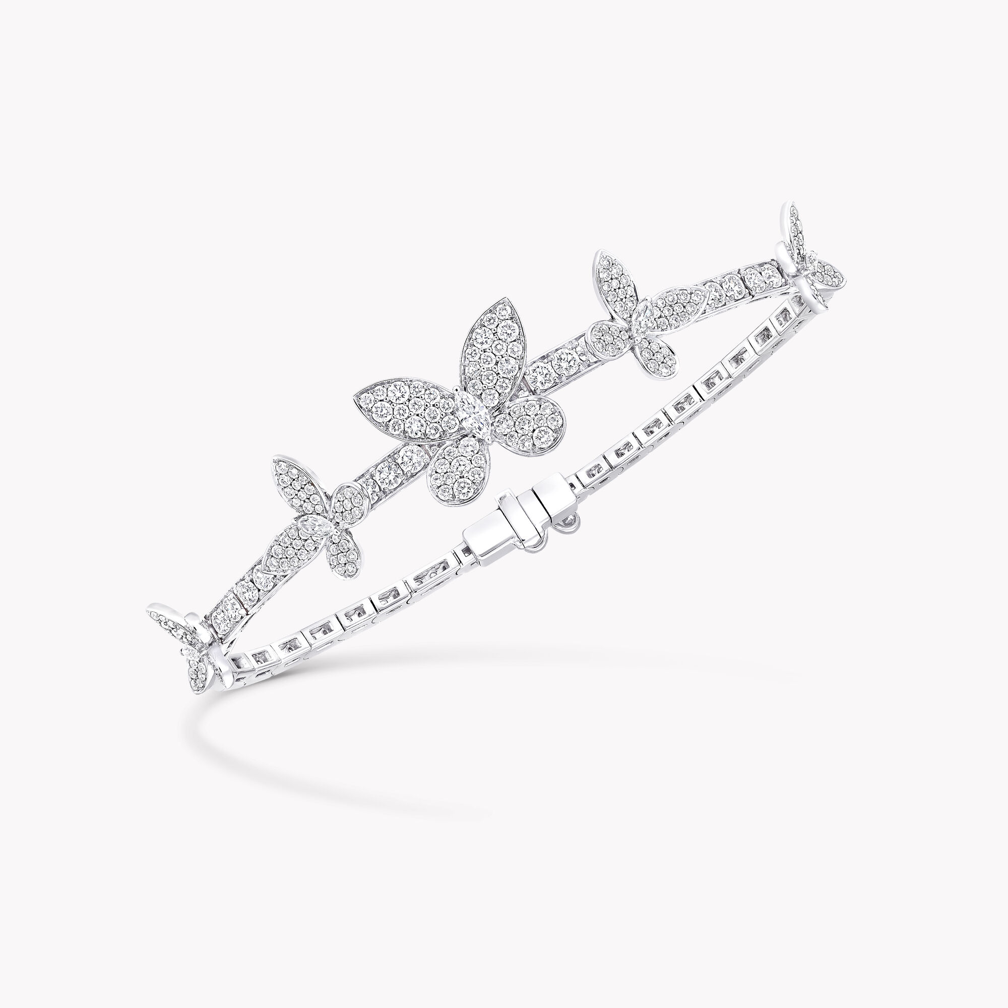 Pavé Butterfly Diamond Bracelet, WHITE GOLD - Graff