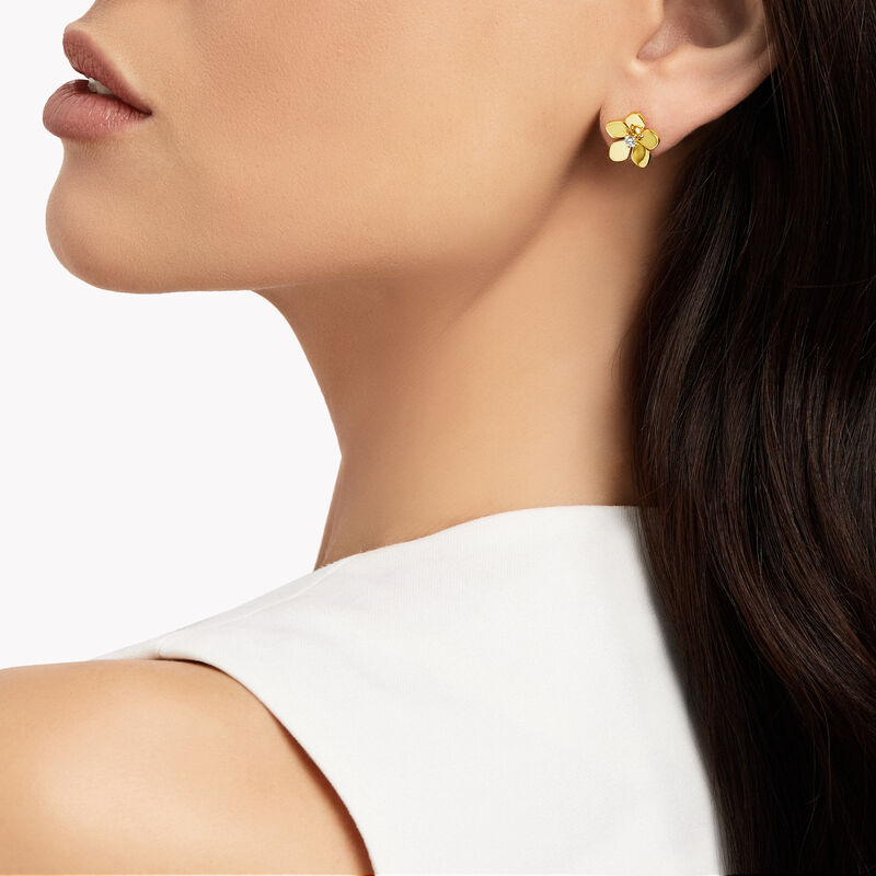 Wild Flower Mini Earrings, yellow gold - Graff