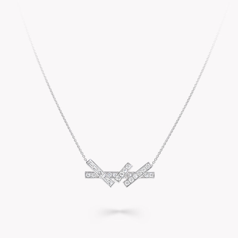 Threads Diamond Mini Pendant, White Gold - Graff