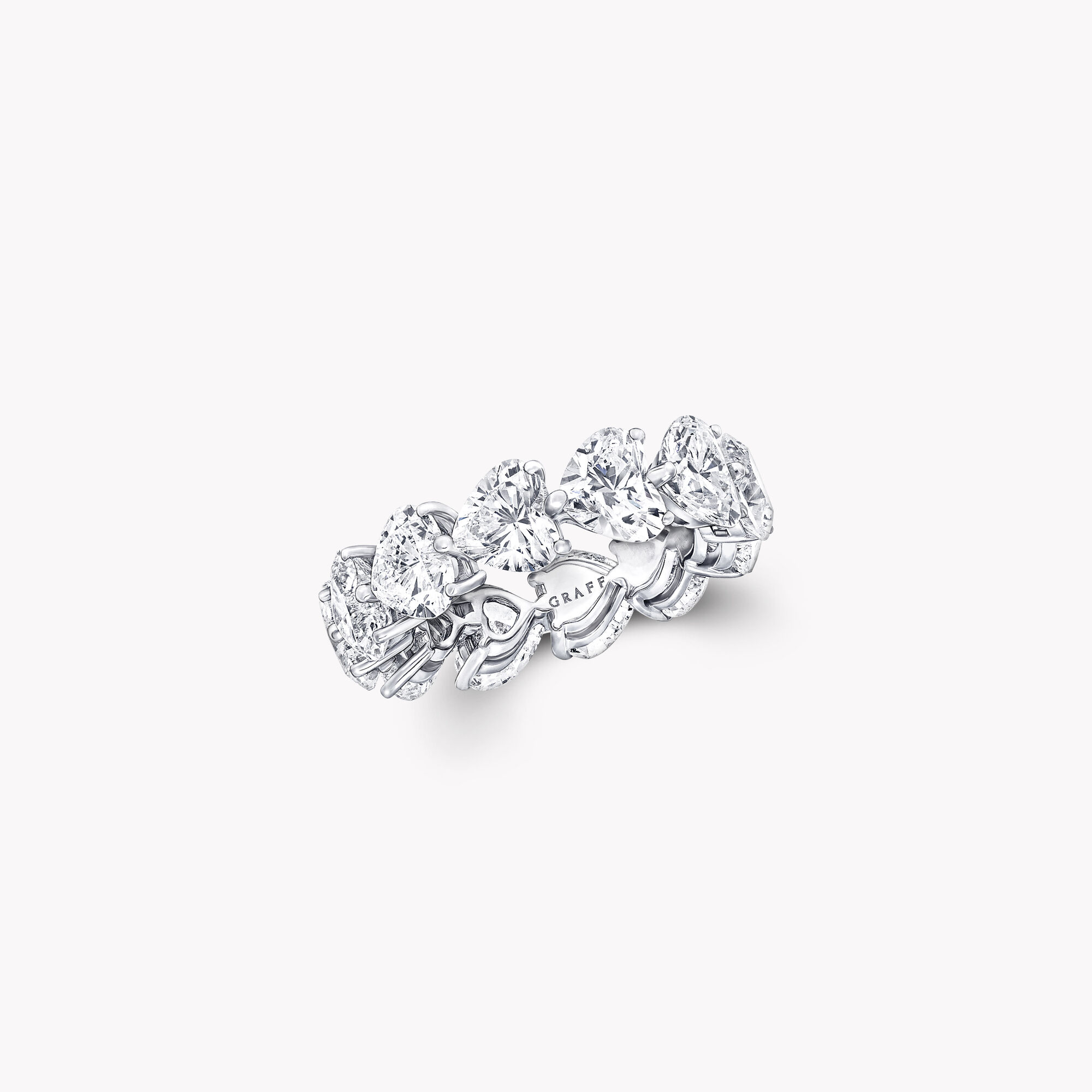 Heart Shape Diamond Wedding Band, Platinum - Graff
